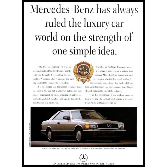 Mercedes | Art | 989 Mercedes Benz S Class Coupe Vintage Print Ad ...